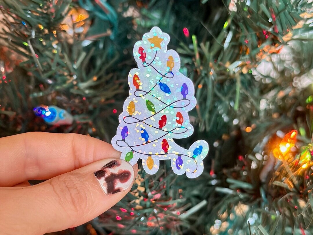 Christmas Tree Sticker Christmas Lights Sticker Christmas Light Bulbs ...