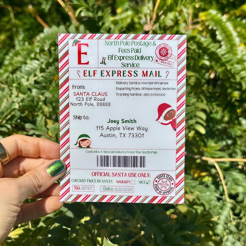 Elf on Shelf Mail Label - Etsy