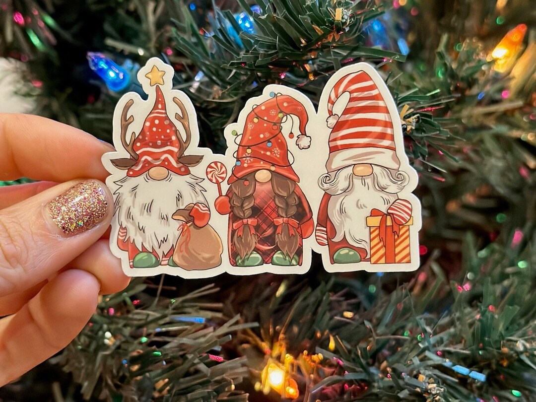 Christmas Gnome Sticker Holiday Gnome Sticker Gnome Sticker - Etsy