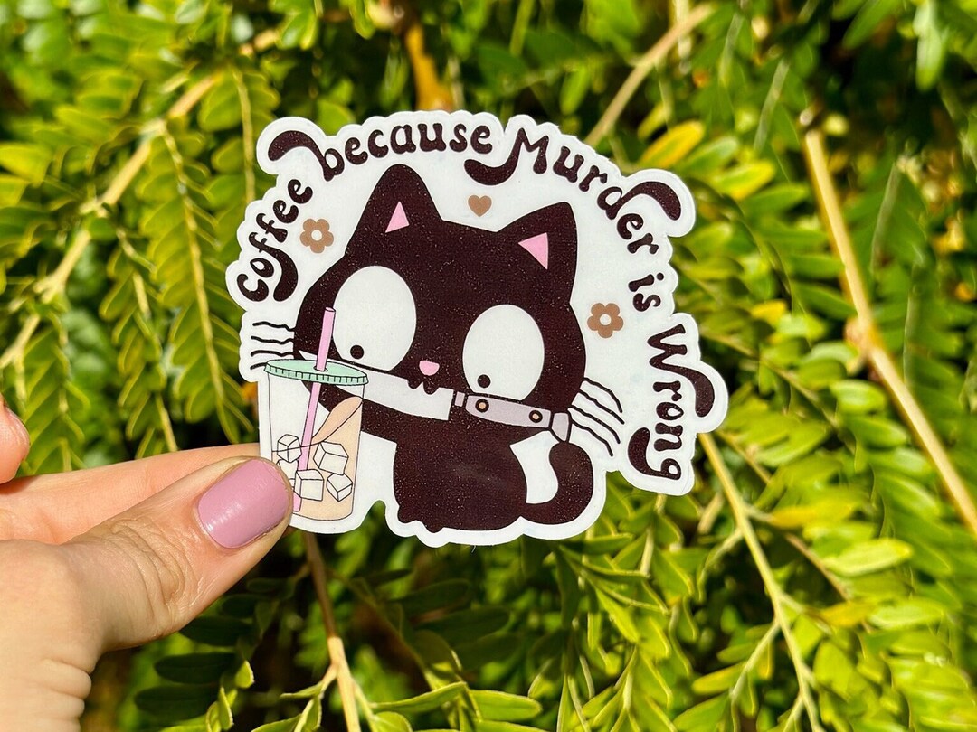 Cat Meme Sticker Funny Cat Sticker Meme Sticker Black Cat Sticker ...