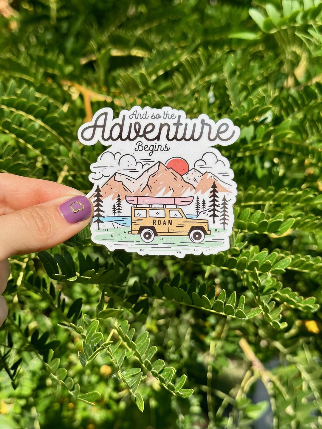 Travel Sticker Adventure Begins Sticker Camping Sticker Hiking Sticker ...