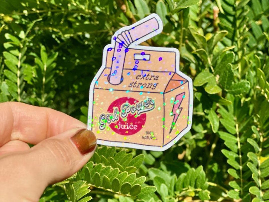 Girl Power Sticker Juice Box Sticker Feminist Sticker Strong Women ...