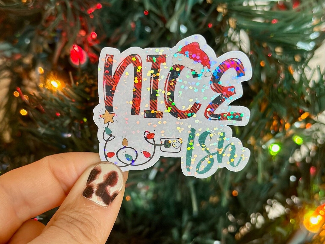 Naughty or Nice Sticker Funny Christmas Sticker Santa Hat - Etsy
