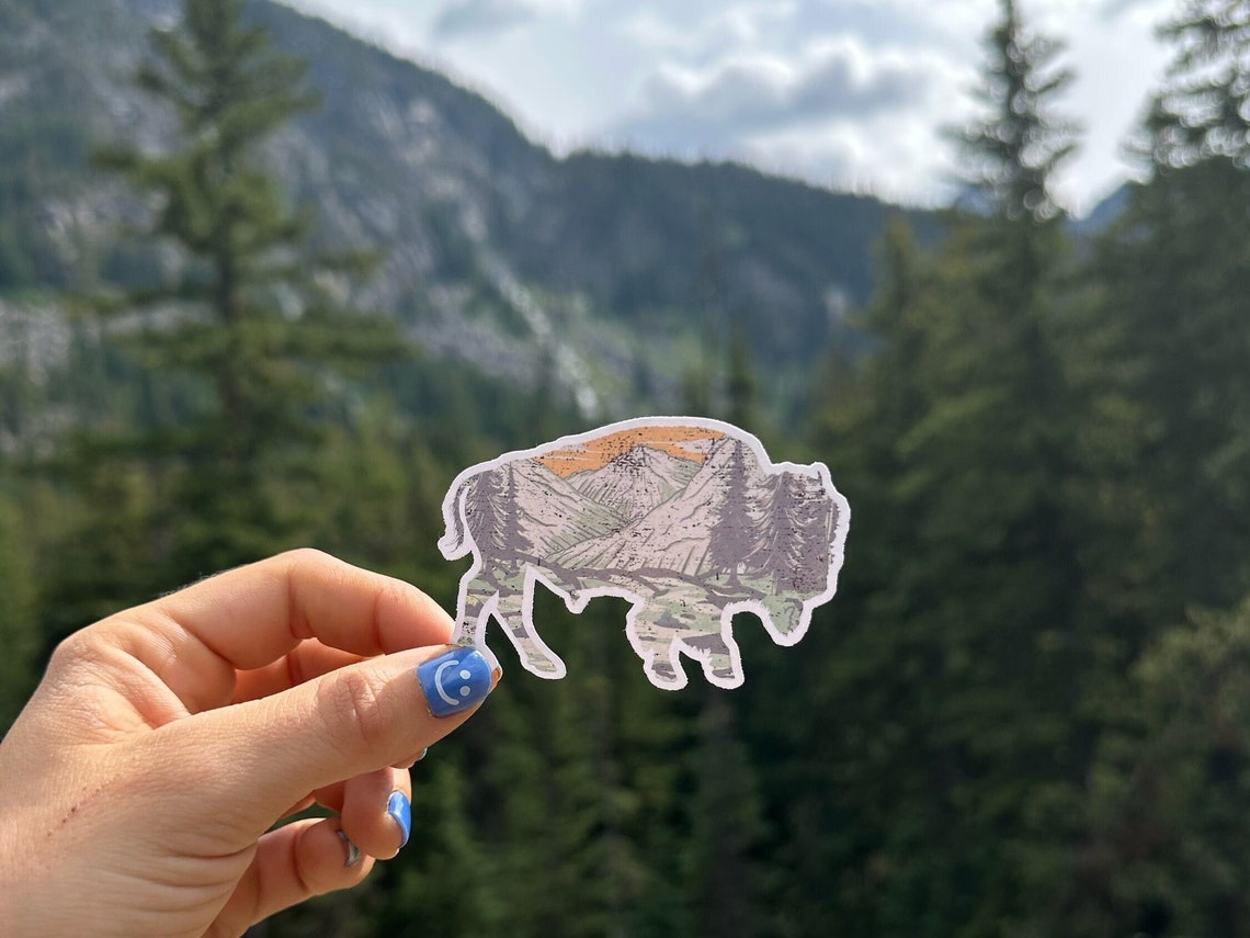 Wyoming Buffalo Bison Sticker Adventure Outdoor Sticker - Etsy