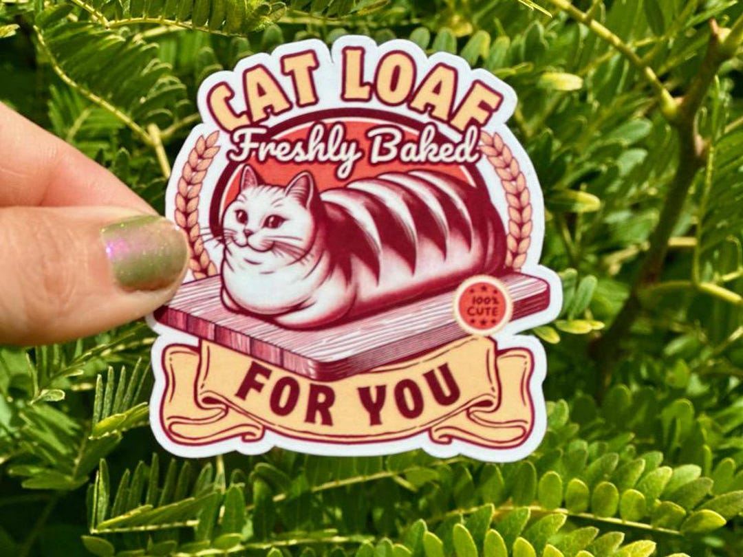 Bread Cat Sticker Cute Cat Sticker Cat Loaf Sticker Bread Loaf Cat ...