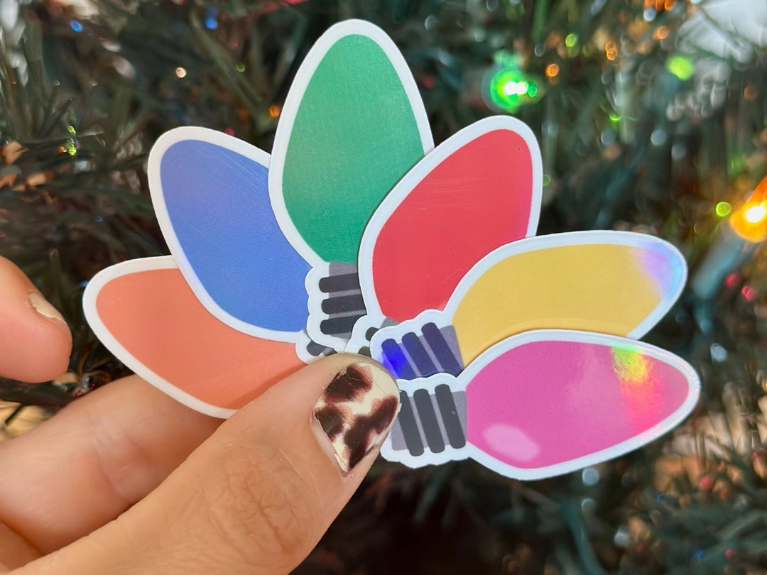 Christmas Lights Sticker Christmas Bulbs Sticker Christmas Light Bulbs ...
