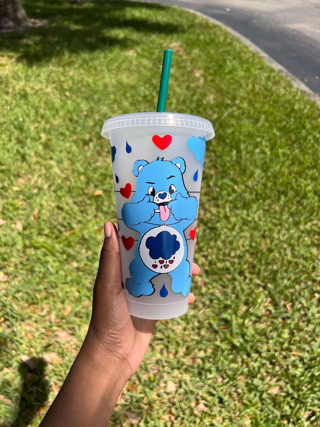 Grumpy Bear Starbucks Cup | Personalized Cold Cup | Care Bears Cup ...