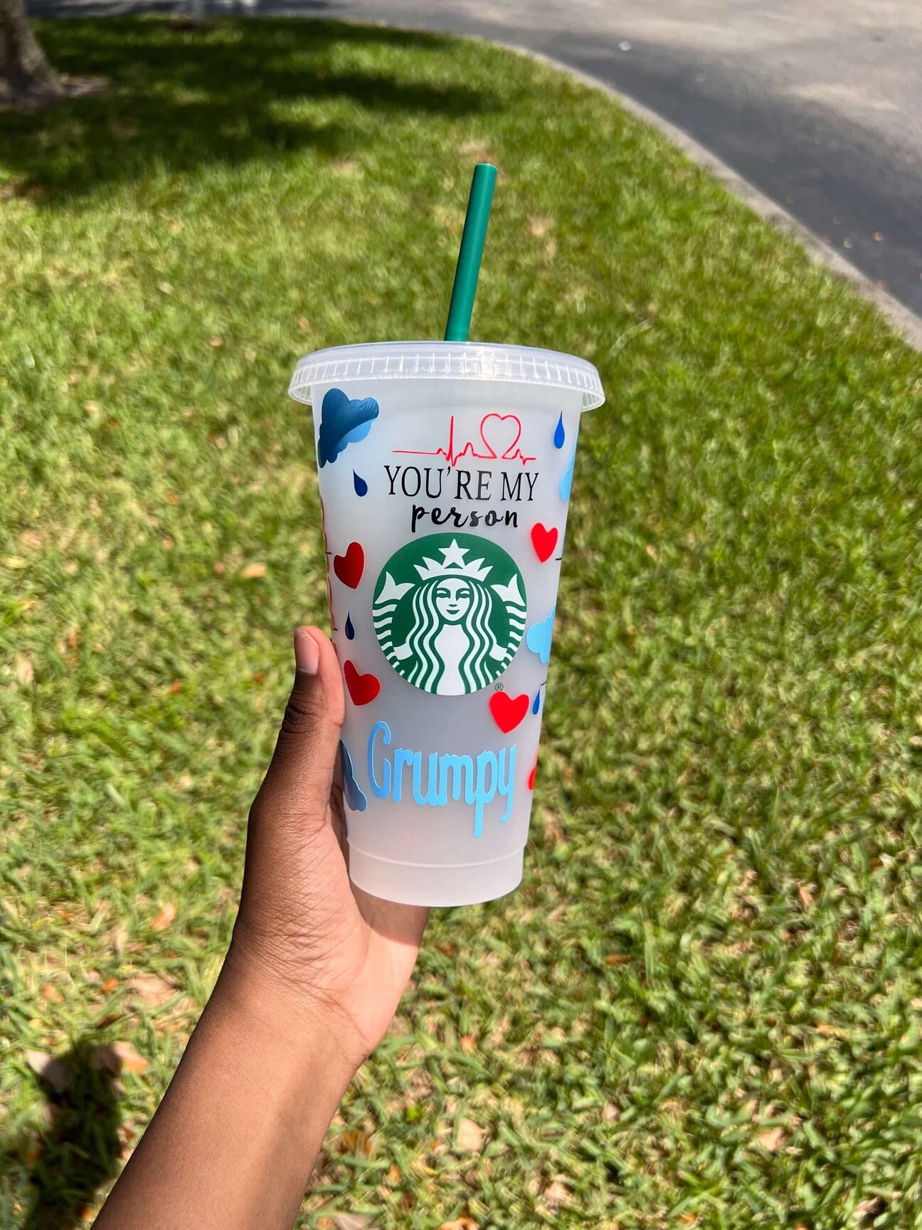 Grumpy Bear Starbucks Cup | Personalized Cold Cup | Care Bears Cup ...