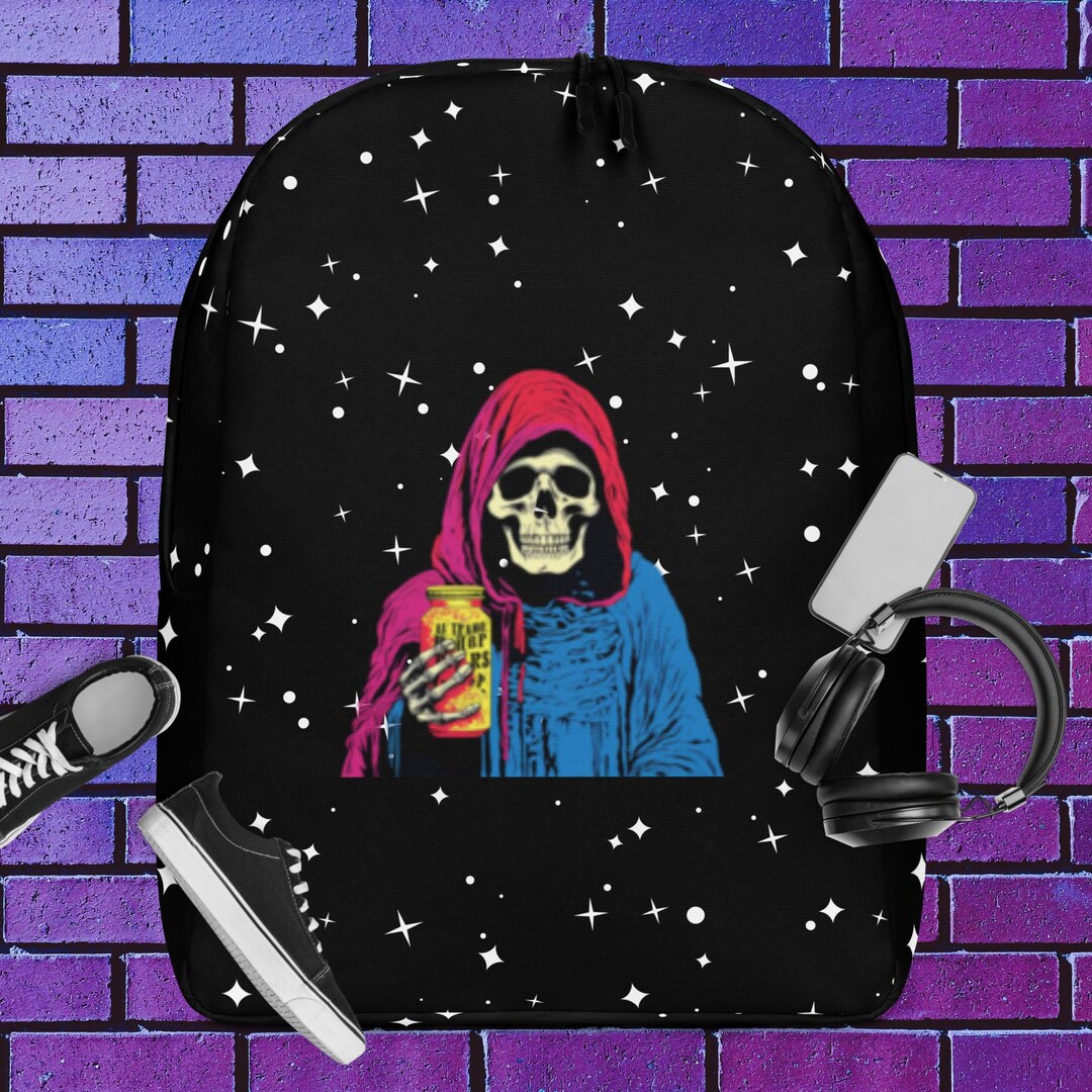 Unleash Your Dark Style With the Neon Grim Reaper Backpack - Etsy