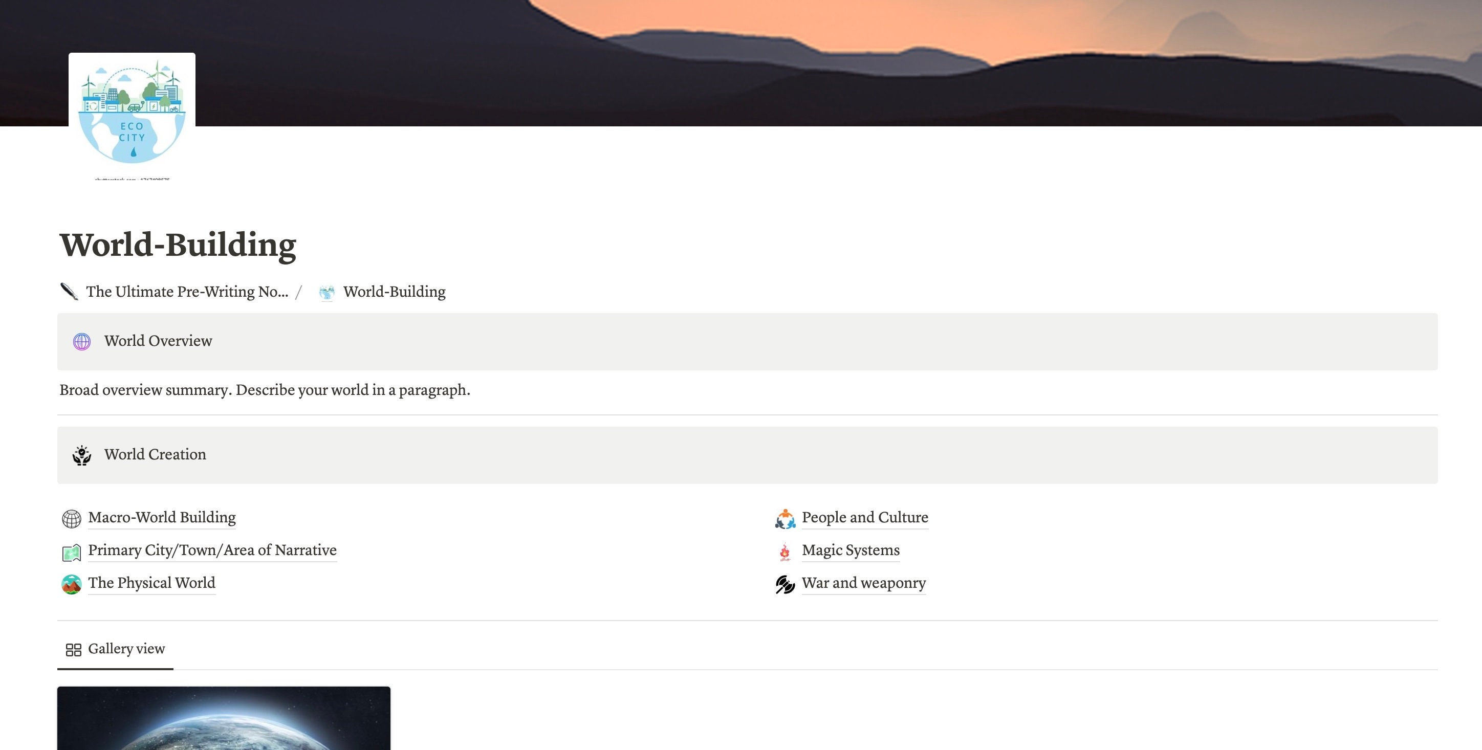 The Ultimate Pre-writing Notion Template for Writer's - Etsy