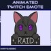 Animated Raid Black Cat Emote Cute Kawaii Kitty - Twitch Youtube ...