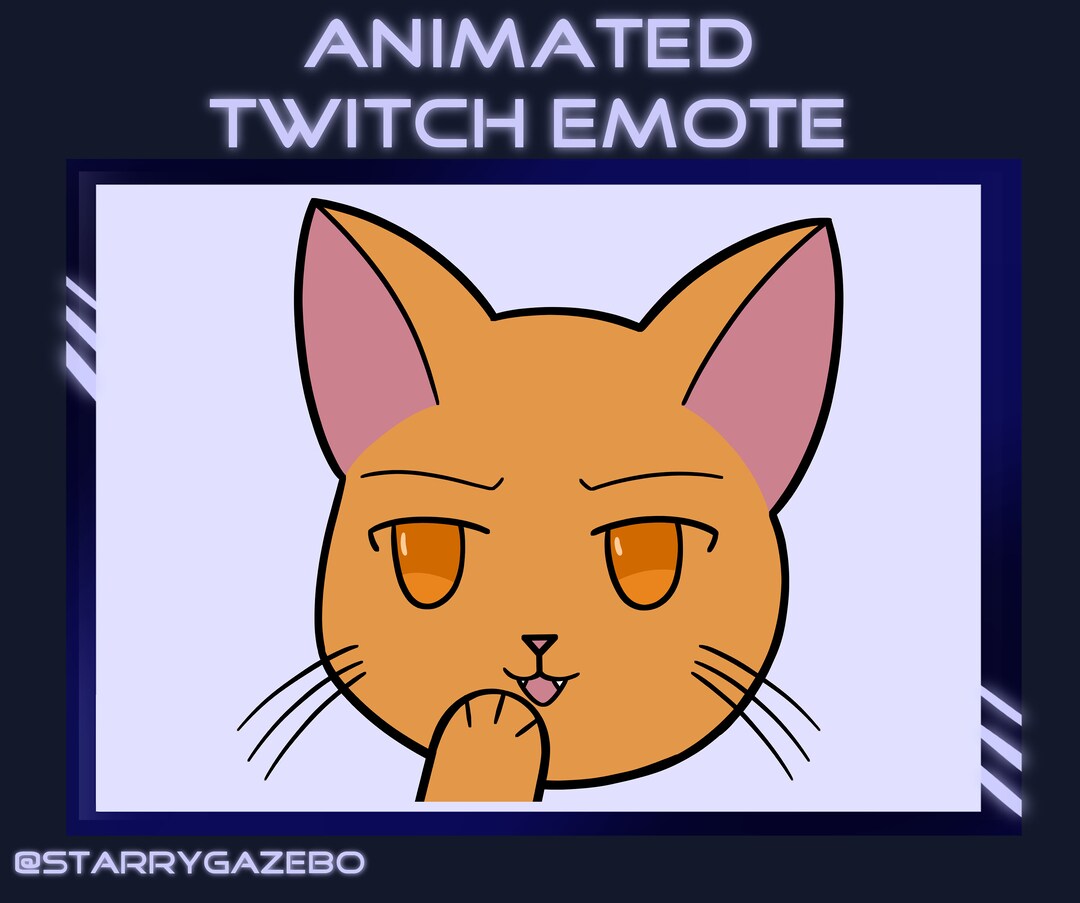 Animated Smug Laugh Ginger Cat Emote Cute Kawaii Kitty - Twitch Youtube ...