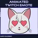Animated Heart Eyes White Cat Emote Cute Kawaii Kitty - Twitch Youtube ...