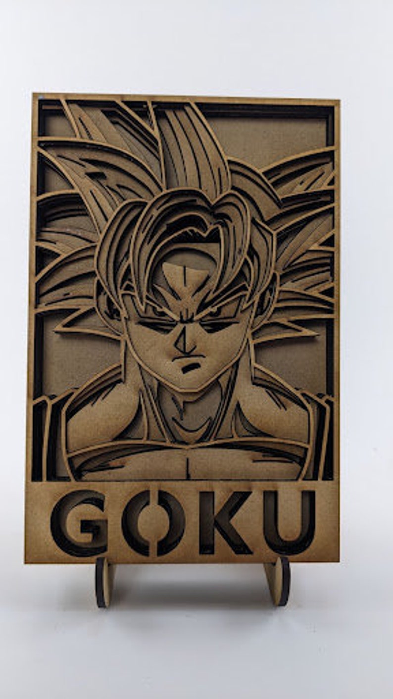 Goku Anime Wooden Art, Housewarming Gif, Wood Wall Decor , Elegant Wall ...