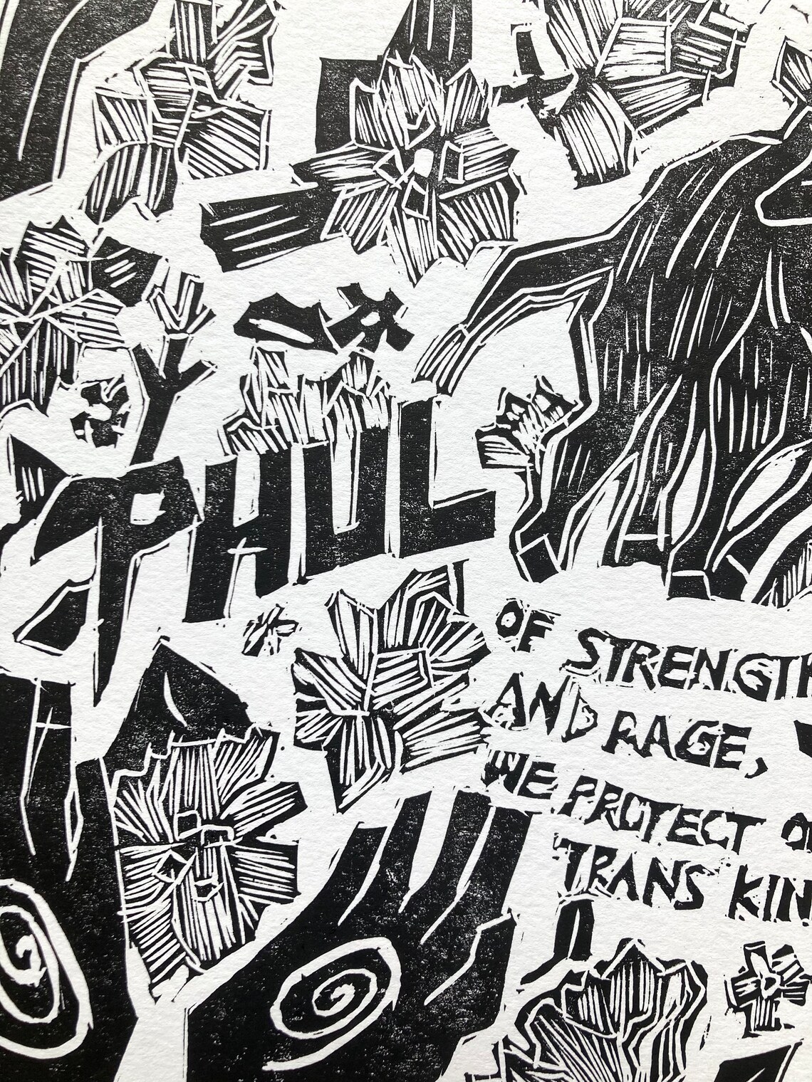 Phul, Trans Flowers, Original Linocut Print - Etsy