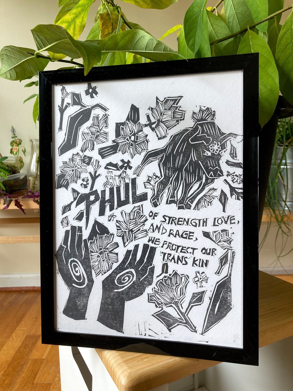 Phul, Trans Flowers, Original Linocut Print - Etsy