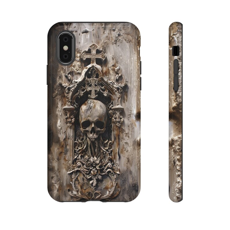 Creepy Gothic Phone Case, Horror Skull Smartphone Cover, Tough Matte or ...