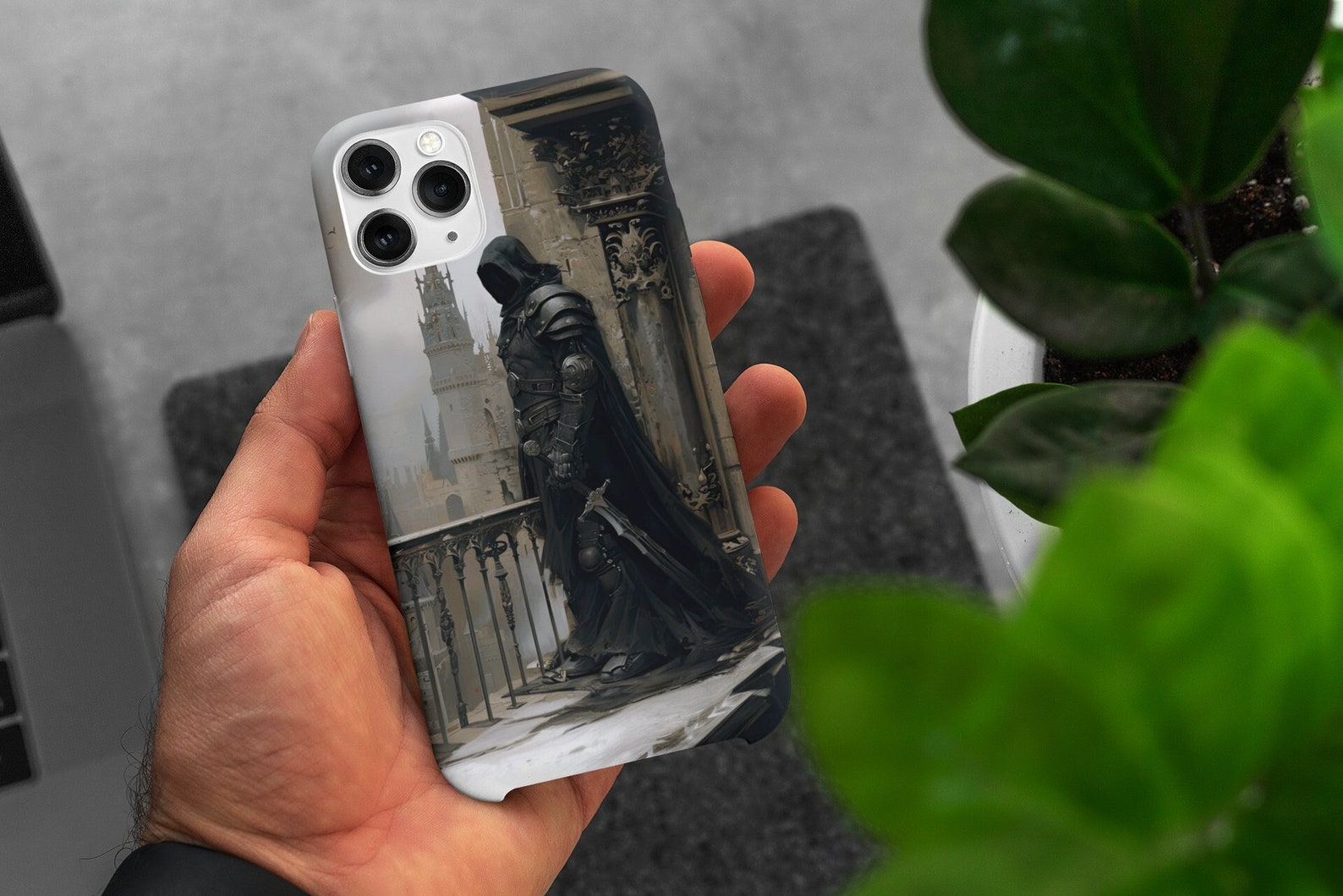 Gothic Sentinel Phone Case: Fantasy Dark Knight, Tough Protection - Etsy