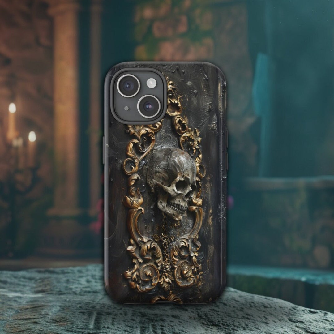 Creepy Gothic Phone Case, Horror Skull Smartphone Cover, Tough Matte or ...