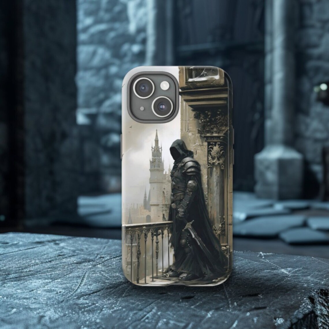 Gothic Sentinel Phone Case: Fantasy Dark Knight, Tough Protection - Etsy