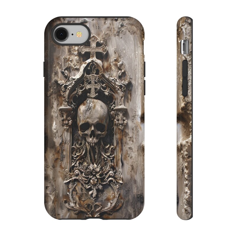 Creepy Gothic Phone Case, Horror Skull Smartphone Cover, Tough Matte or ...