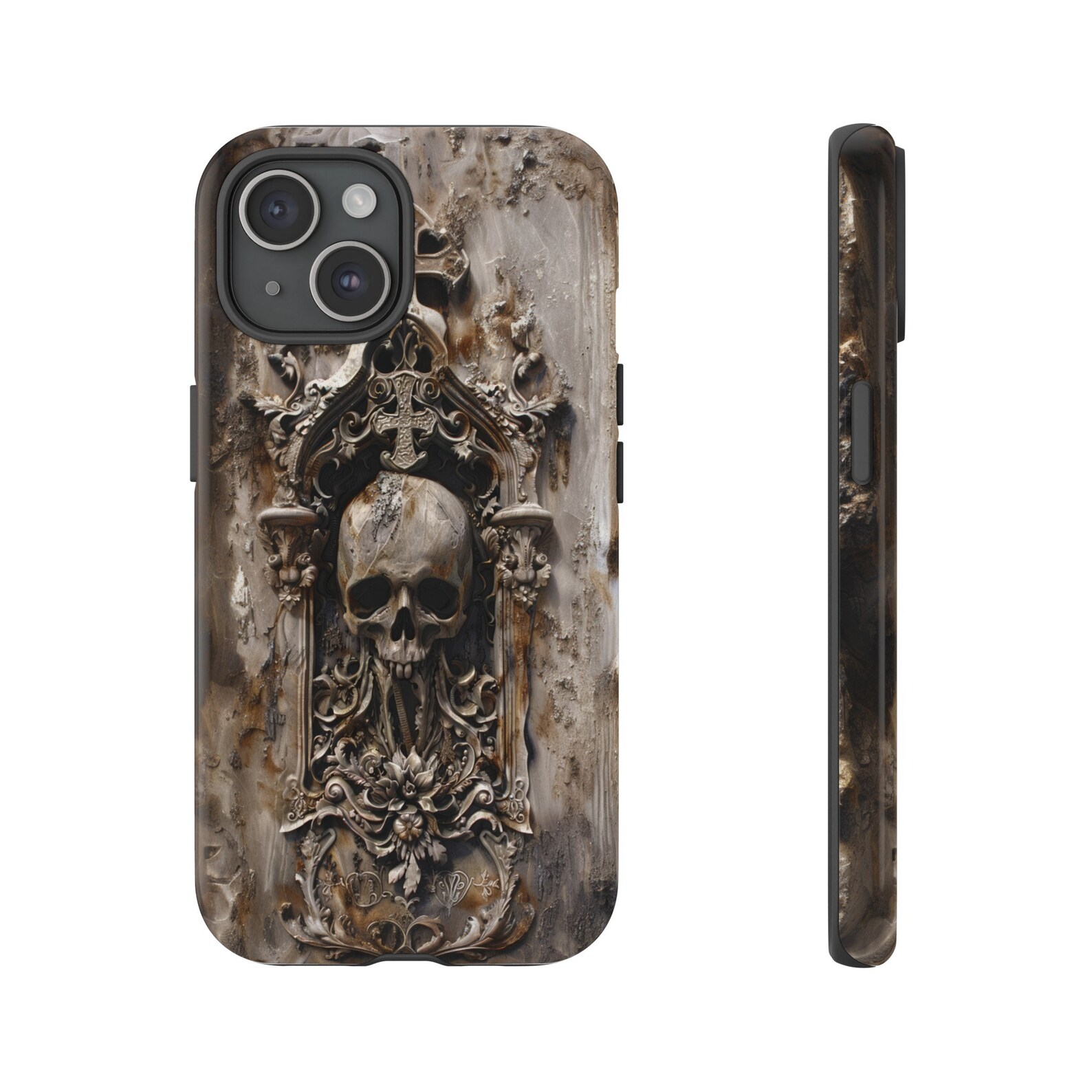 Creepy Gothic Phone Case, Horror Skull Smartphone Cover, Tough Matte or ...