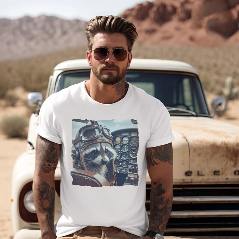 Raccoon Pilot T-shirt: Funny Aviation Gift for Raccoon Lovers - Etsy