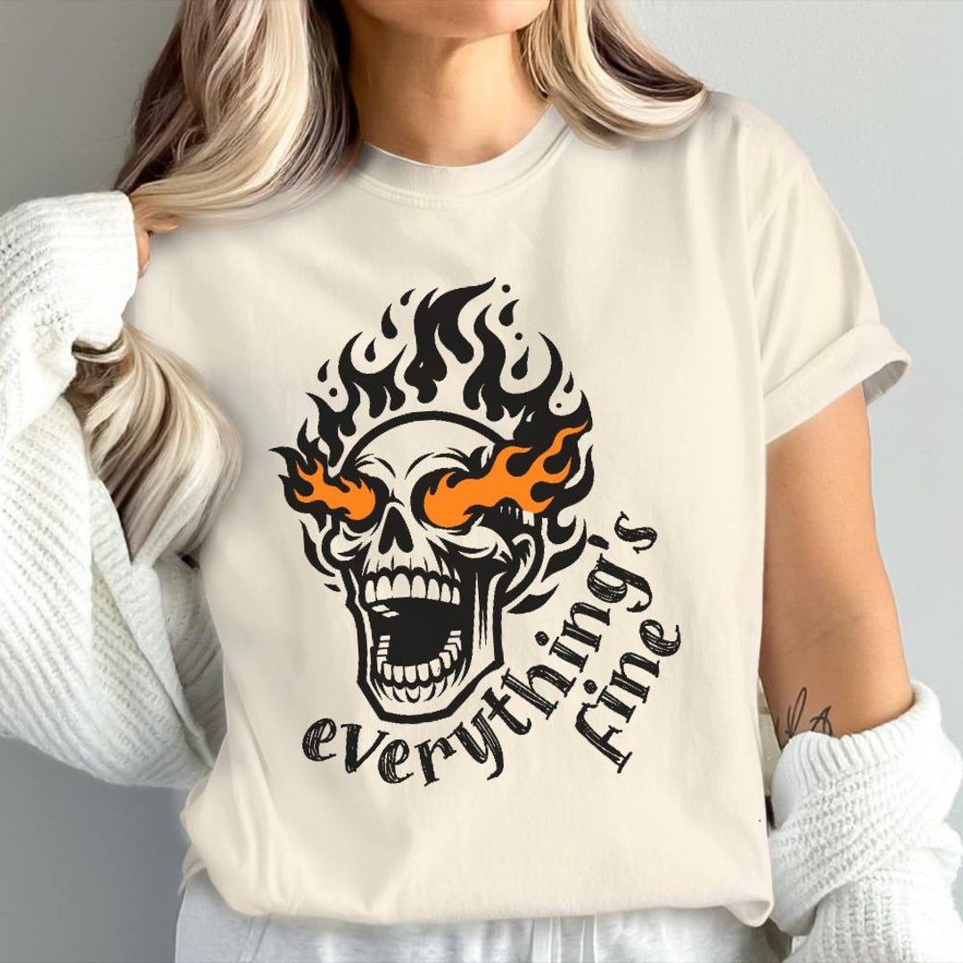 Everything's Fine Skeleton Meme Shirt - Comfort Colors Tee - Etsy