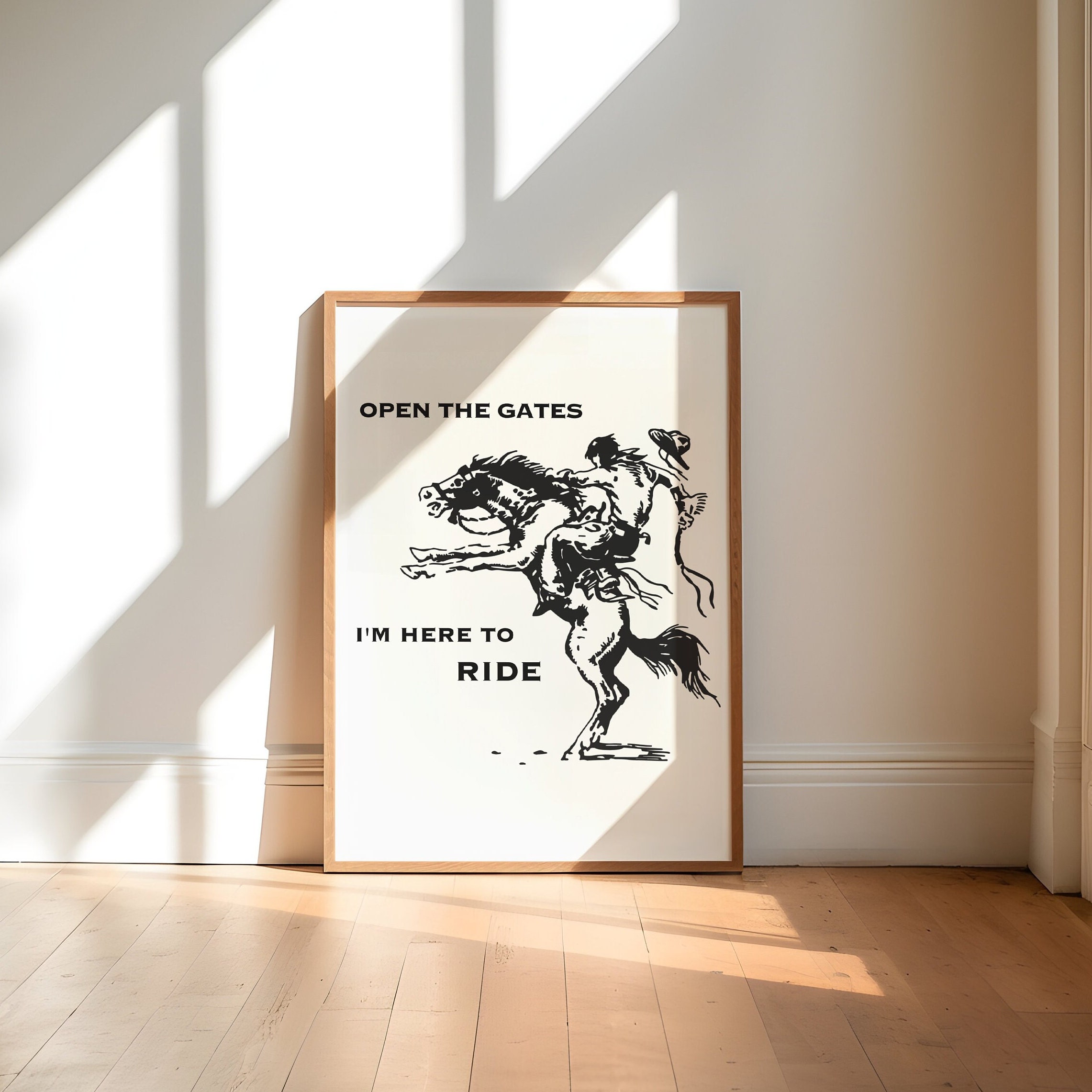 Zach Bryan Open the Gates Art Print, Western Home Decor, Cowboy Wall ...