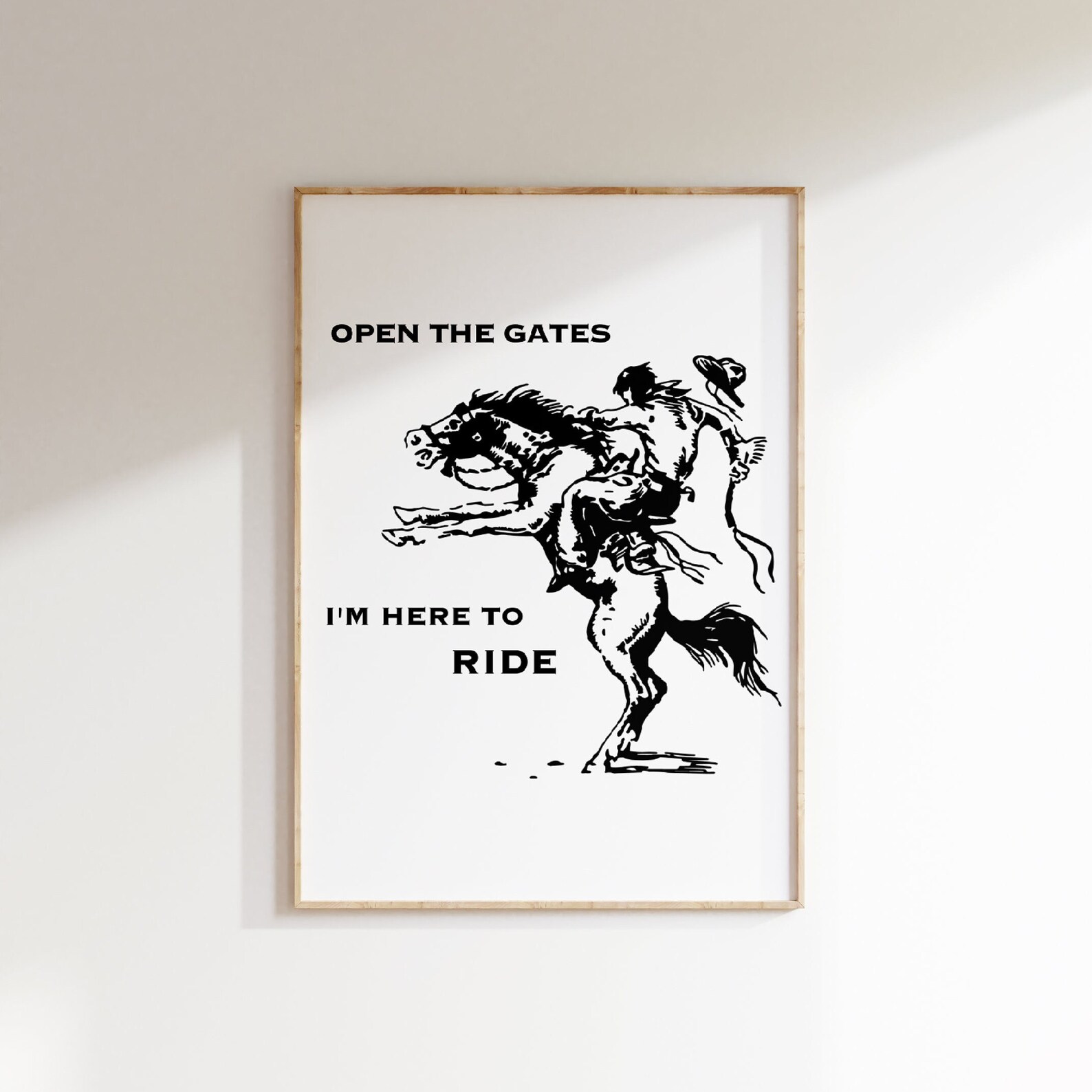 Zach Bryan Open the Gates Art Print, Western Home Decor, Cowboy Wall ...