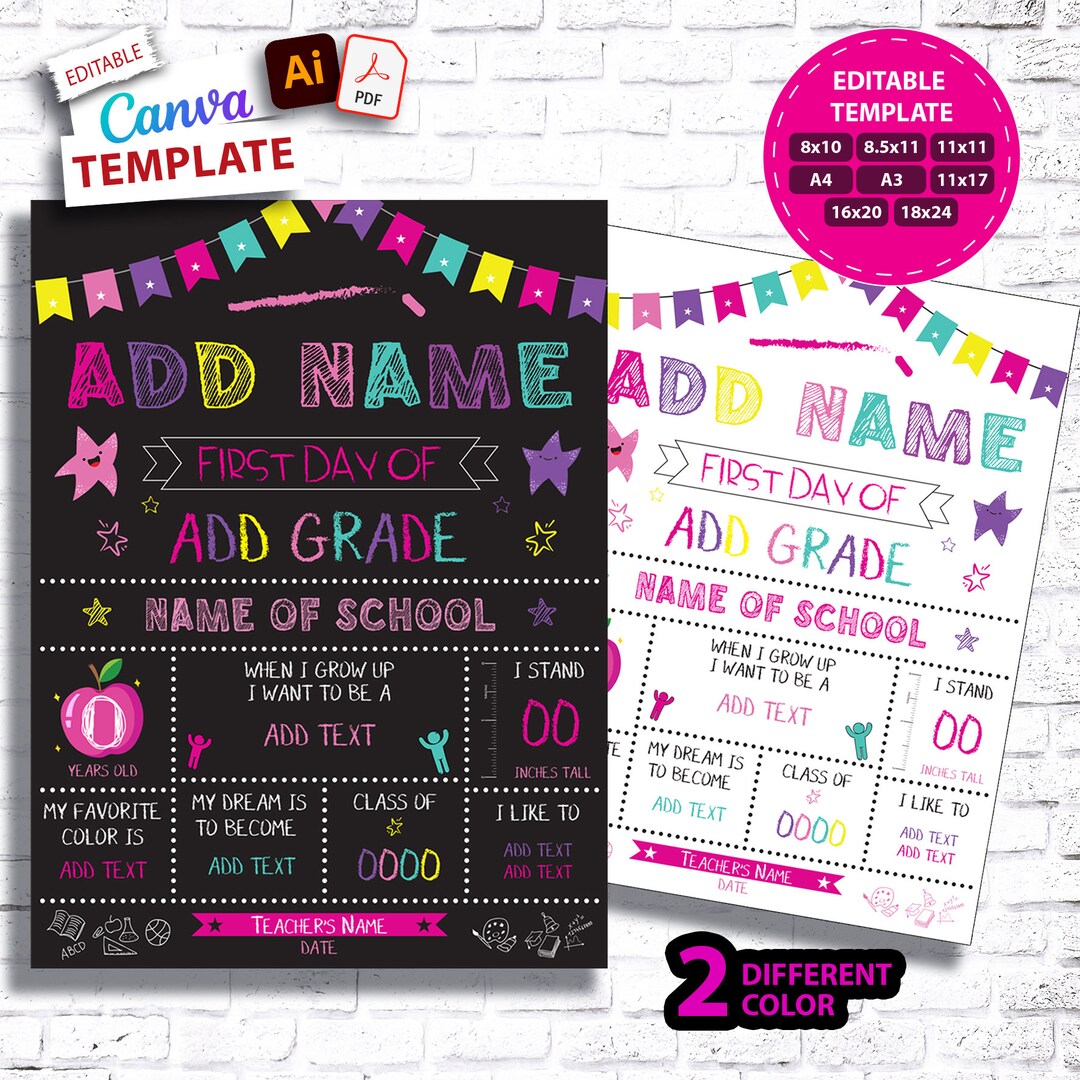 Chalkboard Sign Template Digital Download Editable - Etsy