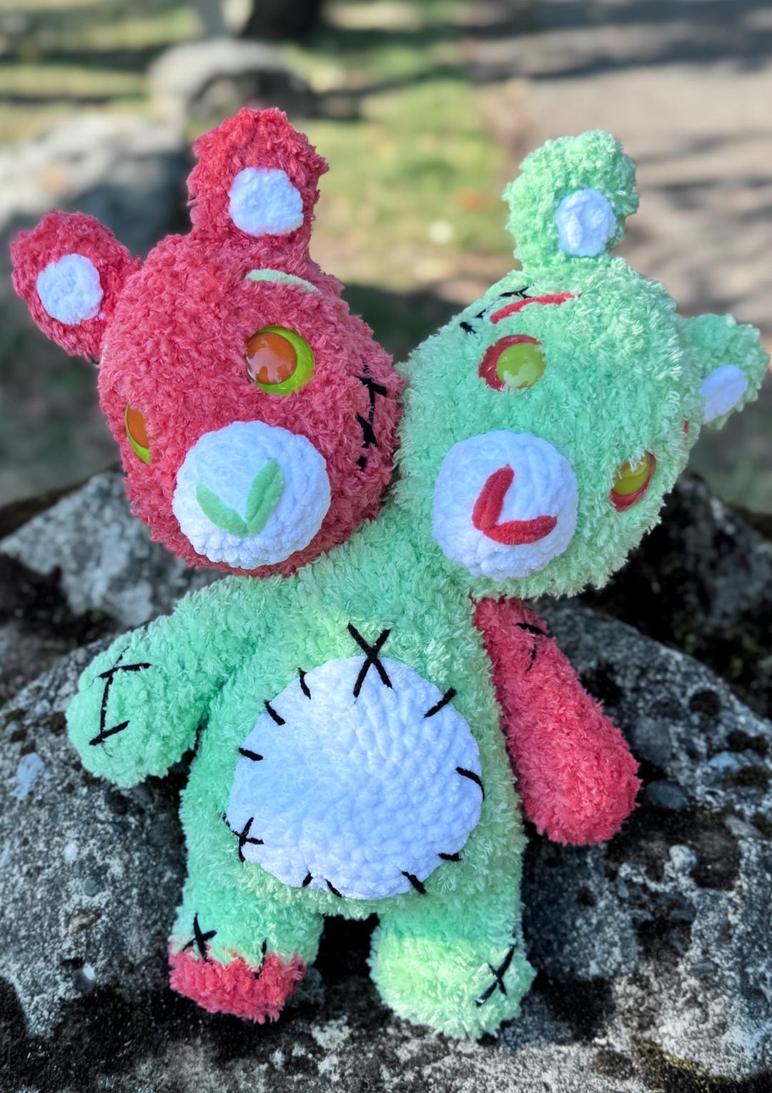 Two-headed Zombie Bear Plushie: Gothic Halloween Decor - Etsy