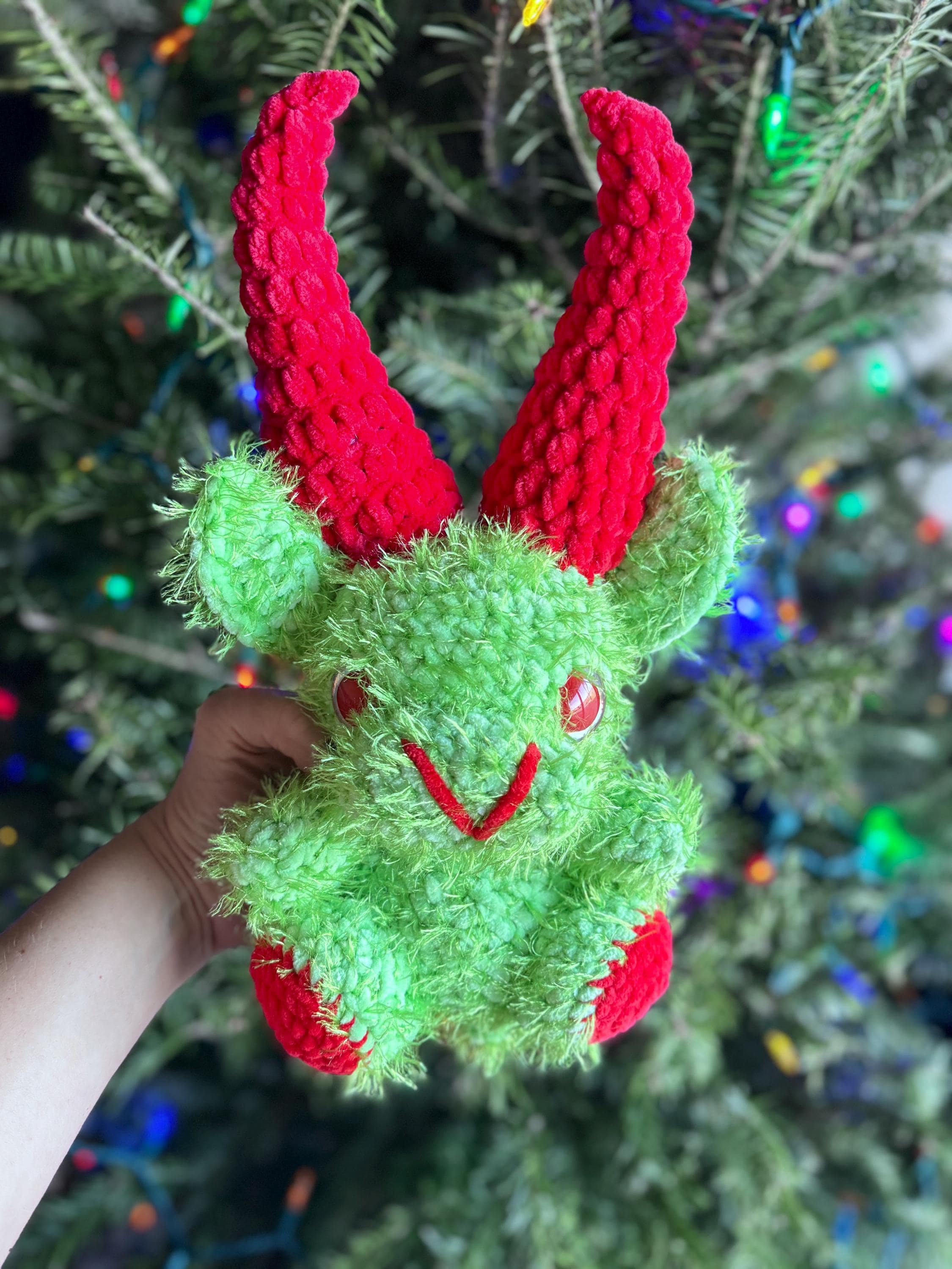 Crochet Grinch Goat Plushie: Handmade Christmas Doll - Etsy