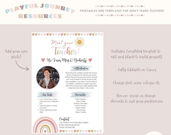 Meet the Teacher Editable Template Printable I Meet the - Etsy