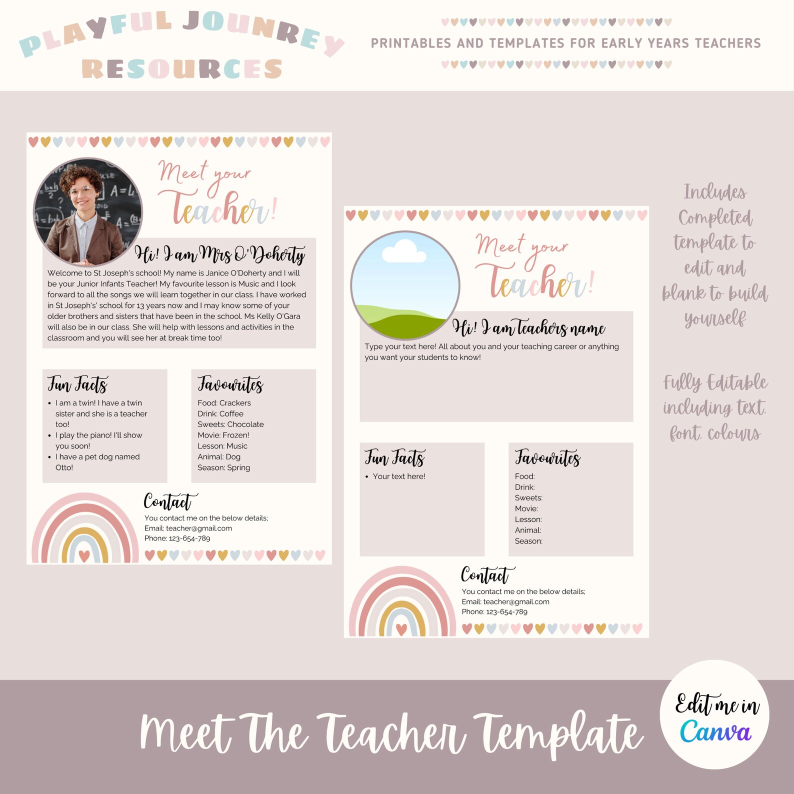 Meet the Teacher Template, Editable Printable Template, Editable ...