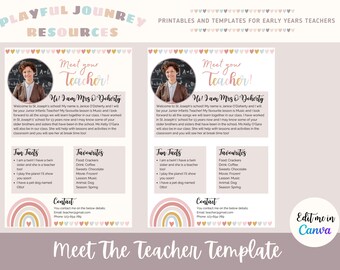 Meet the Teacher Template, Editable Printable Template, Editable ...
