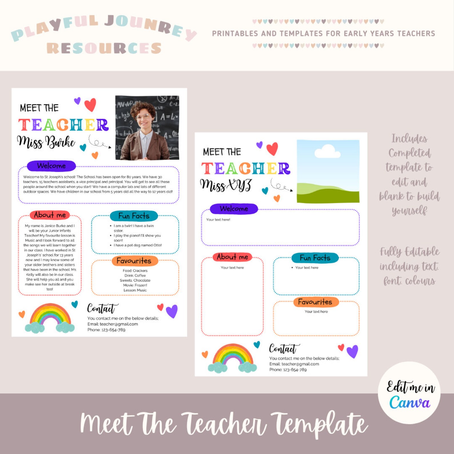 Meet the Teacher Template, Meet Your Teacher, Editable Printable ...