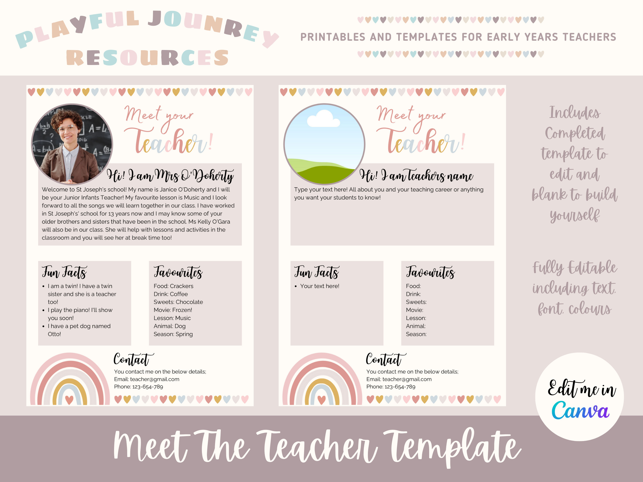 Meet the Teacher Template, Editable Printable Template, Editable ...