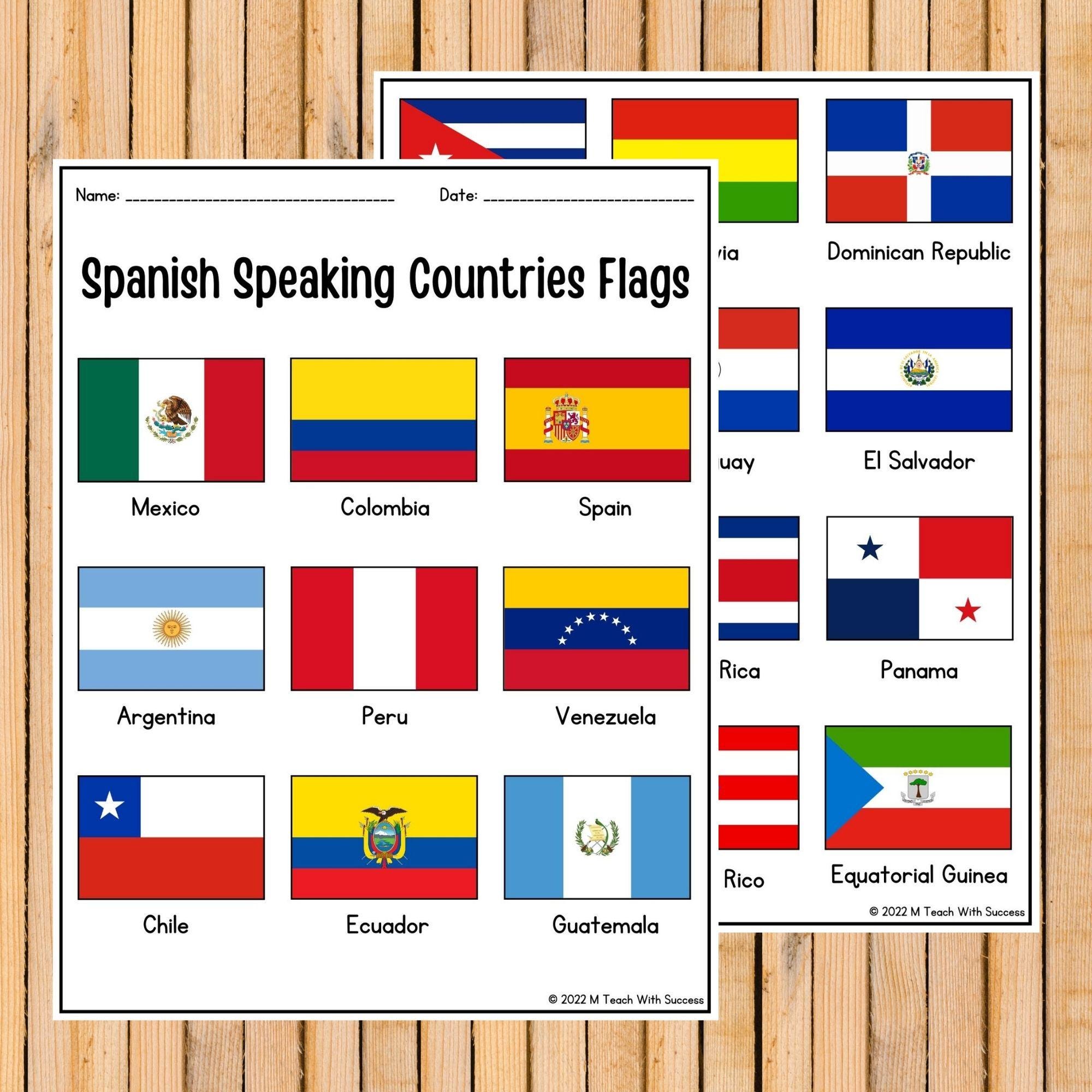 Spanish Speaking Countries Coloring Sheets | Hispanic Heritage Month ...