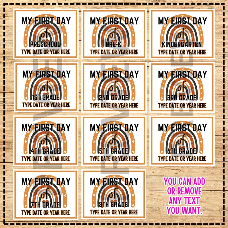 EDITABLE First Day of School Sign, Printable First Day of School Sign ...