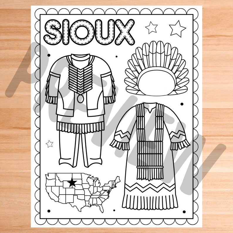 Mois Du Patrimoine Amérindien : Coloriages Sans Préparation, Vêtements ...