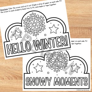Winter Paper Crown Craft Templates | Winter Headband | Winter Snowflake ...