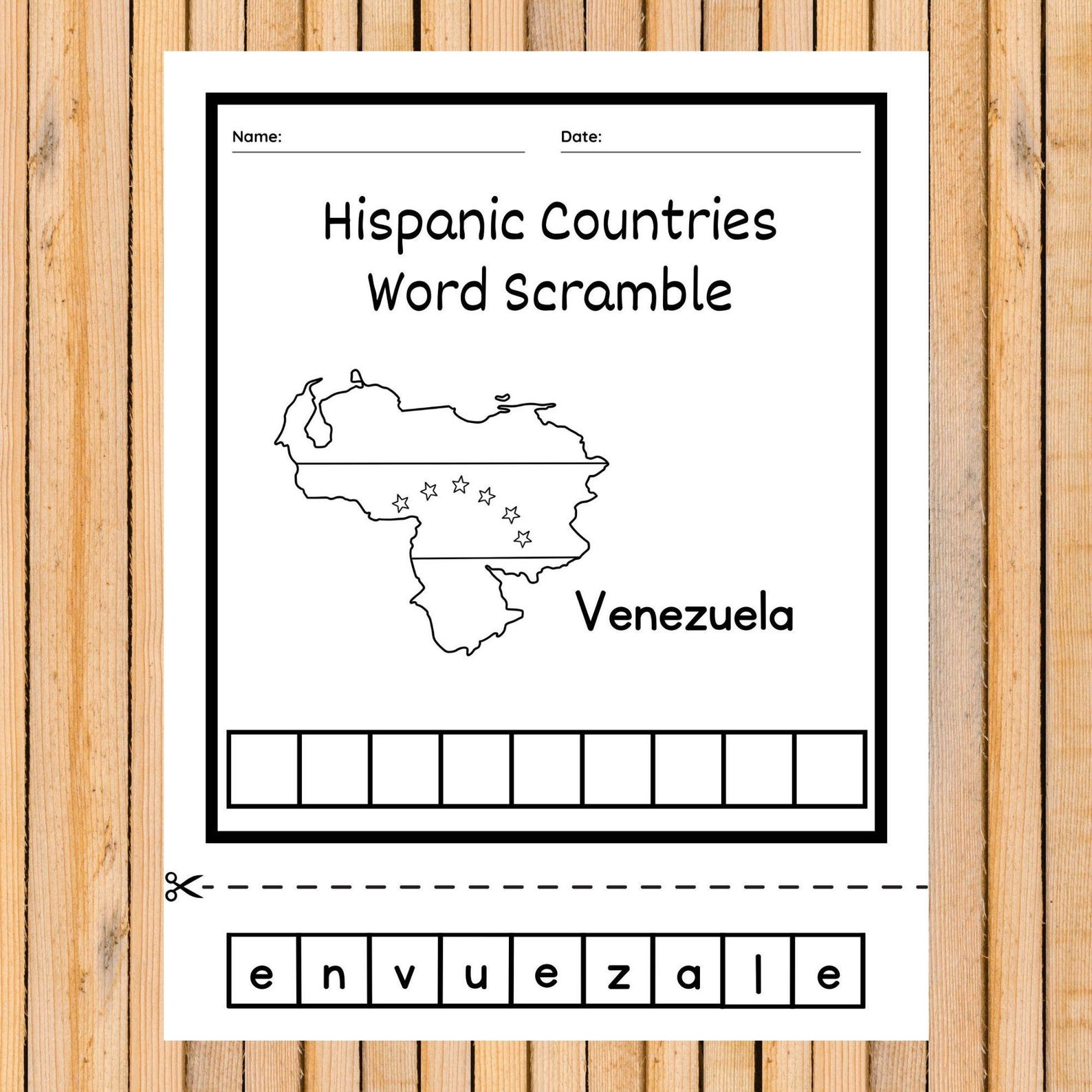 Spanish Speaking Countries Word Scramble Game | National Hispanic ...