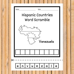 Spanish Speaking Countries Word Scramble Game | National Hispanic ...