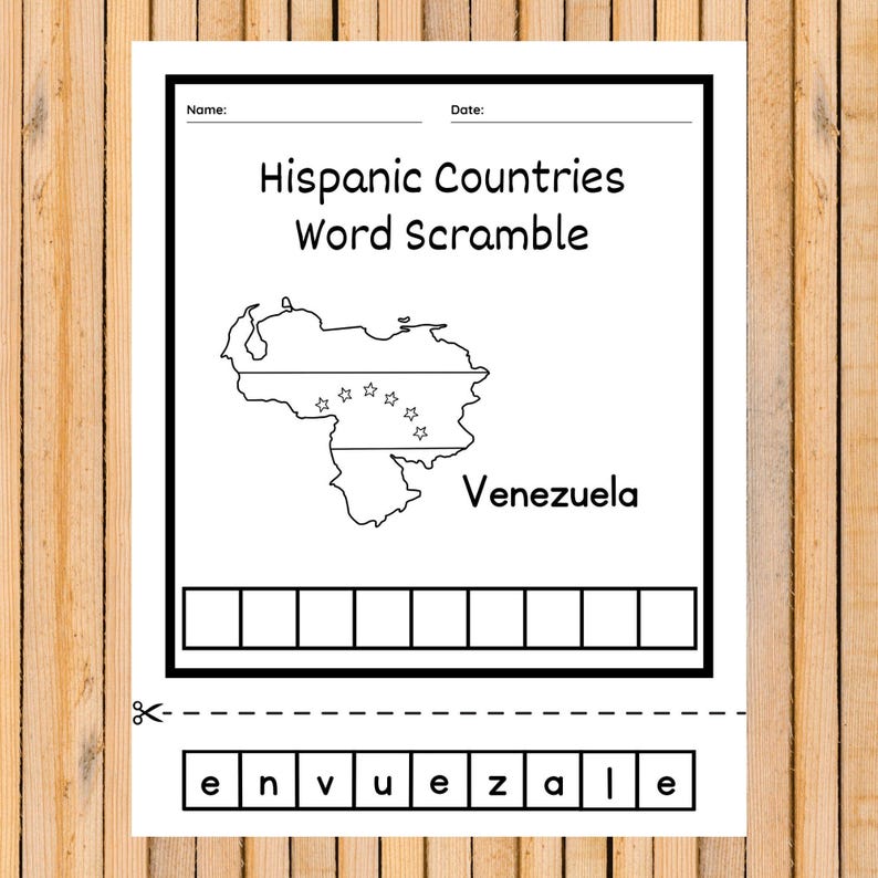 Spanish Speaking Countries Word Scramble Game | National Hispanic ...