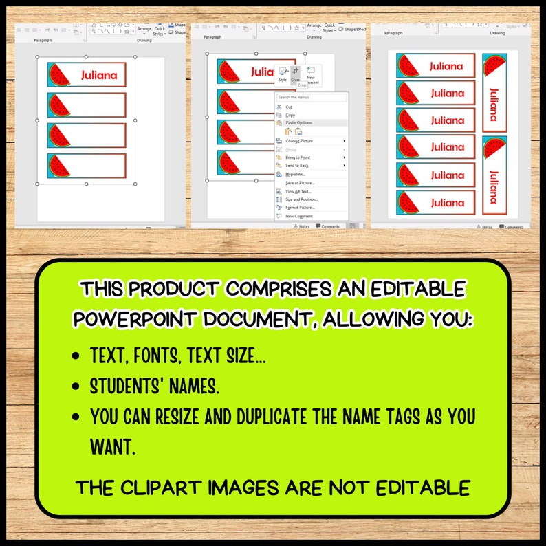 EDITABLE Summer Nametags Printable Labels Watermelon, Ice Cream Name ...
