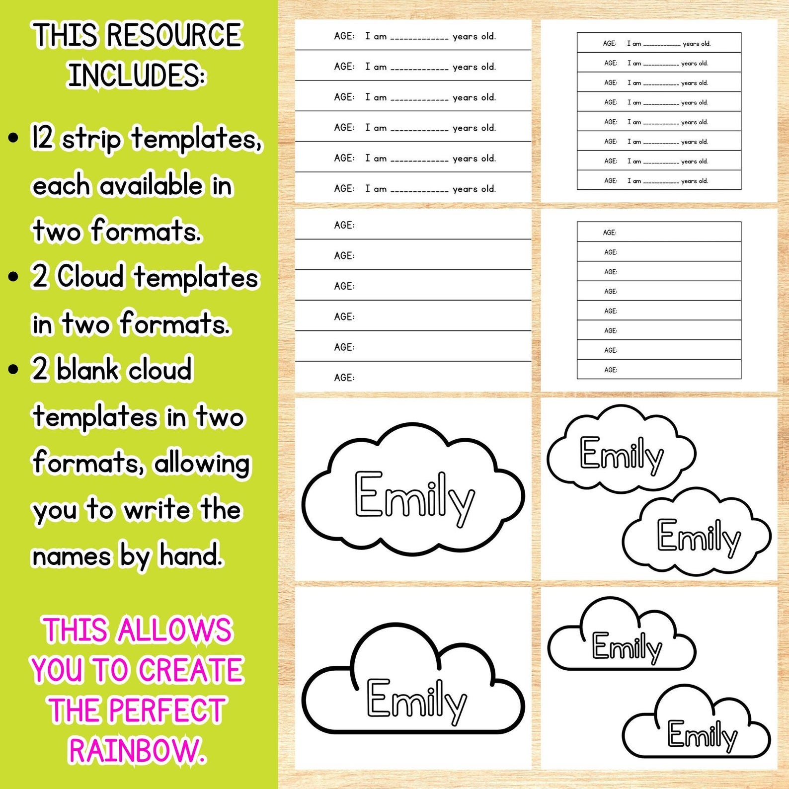 Fully Editable All About Me Rainbow Craft Templates | Printable Back to ...