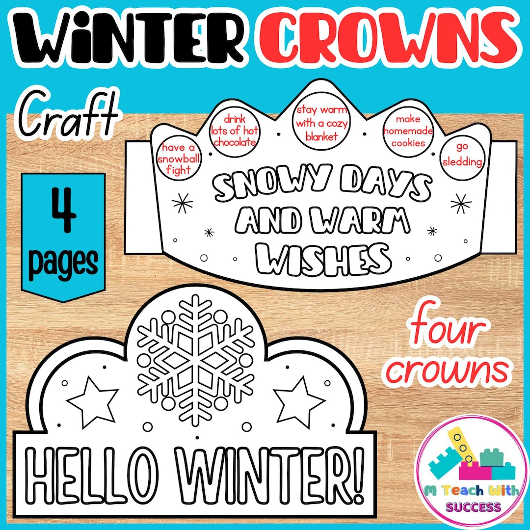 Winter Paper Crown Craft Templates | Winter Headband | Winter Snowflake ...