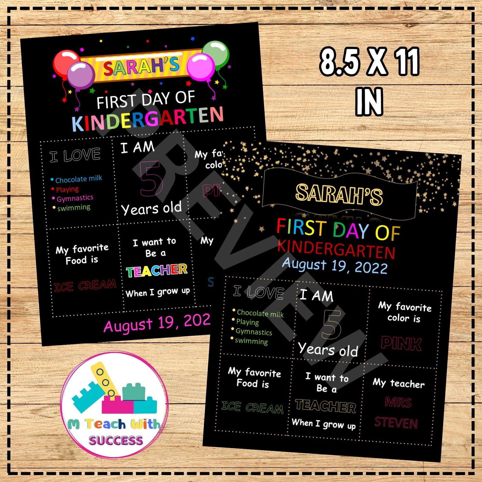 EDITABLE First Day of School Sign First Day of School Sign Templates ...
