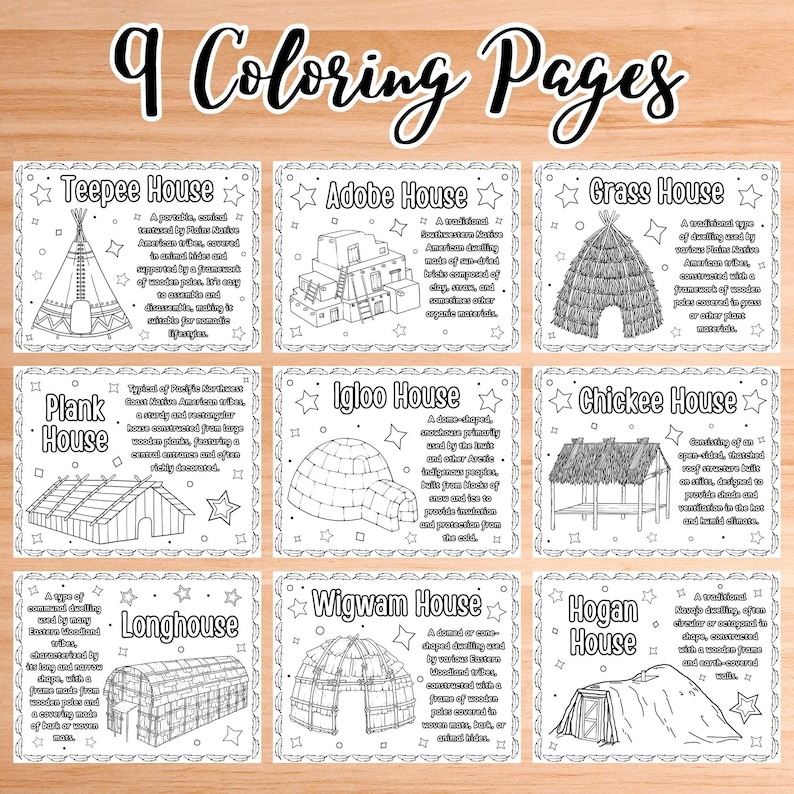 Indigenous People Housing Coloring Pages | Native American Heritage ...